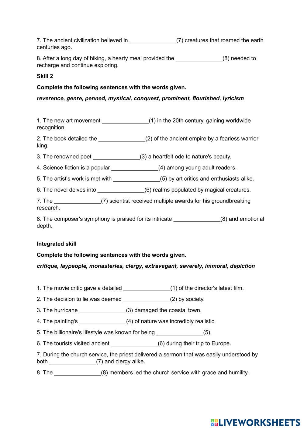 TRS501.P1U4. Vo… | Free Interactive Worksheets | 7703217