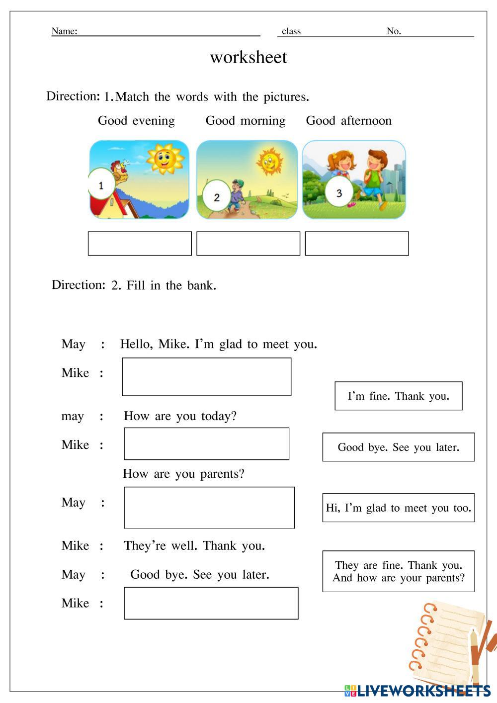 Greeting | Live Worksheets