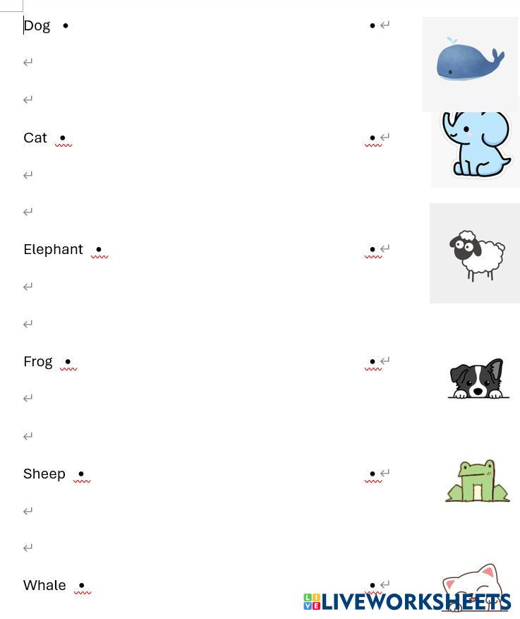 Animal | Live Worksheets