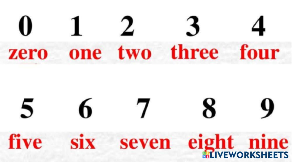 0~9 counting | Free Interactive Worksheets | 7707450