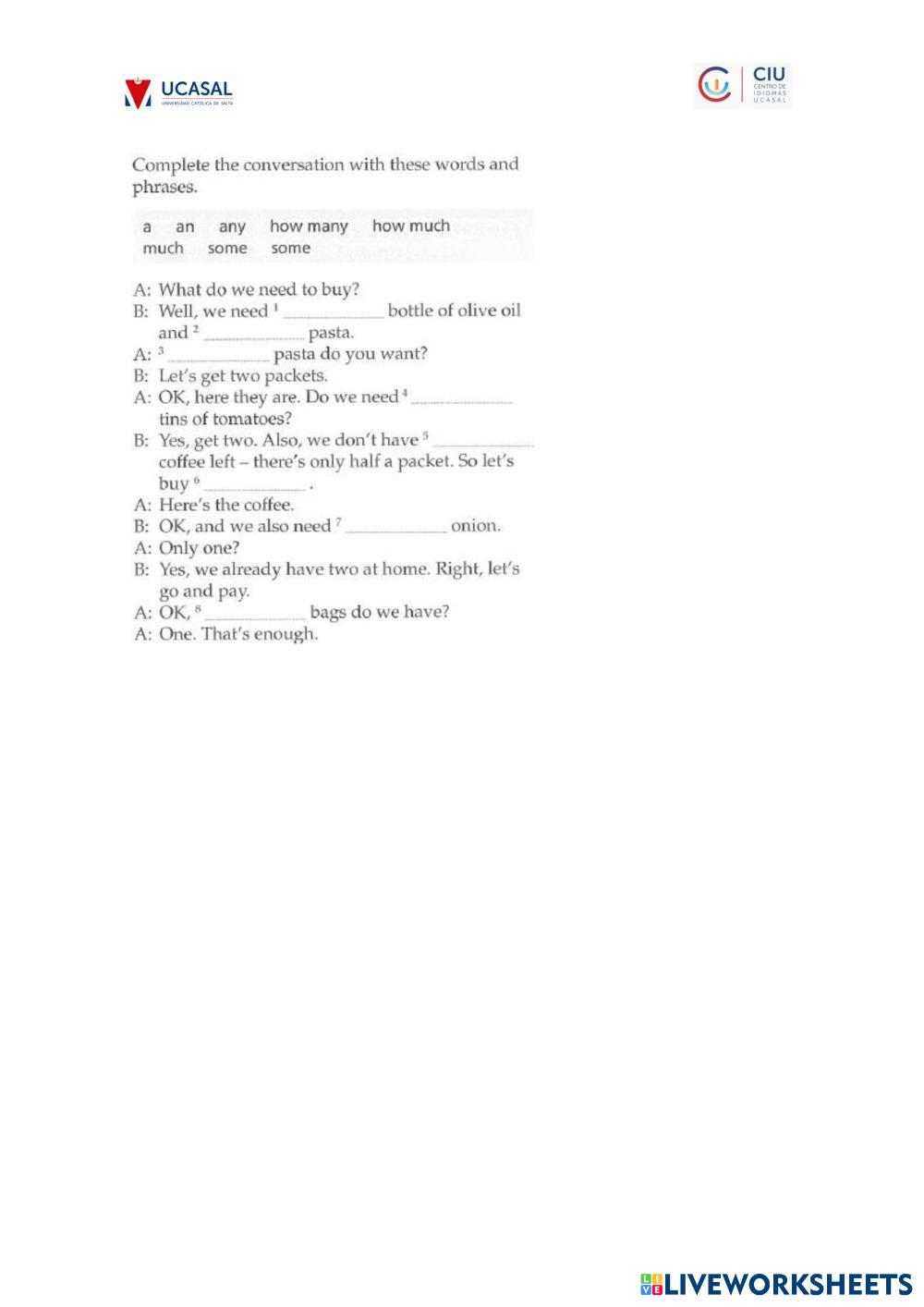 Countable vs Uncountable | Live Worksheets