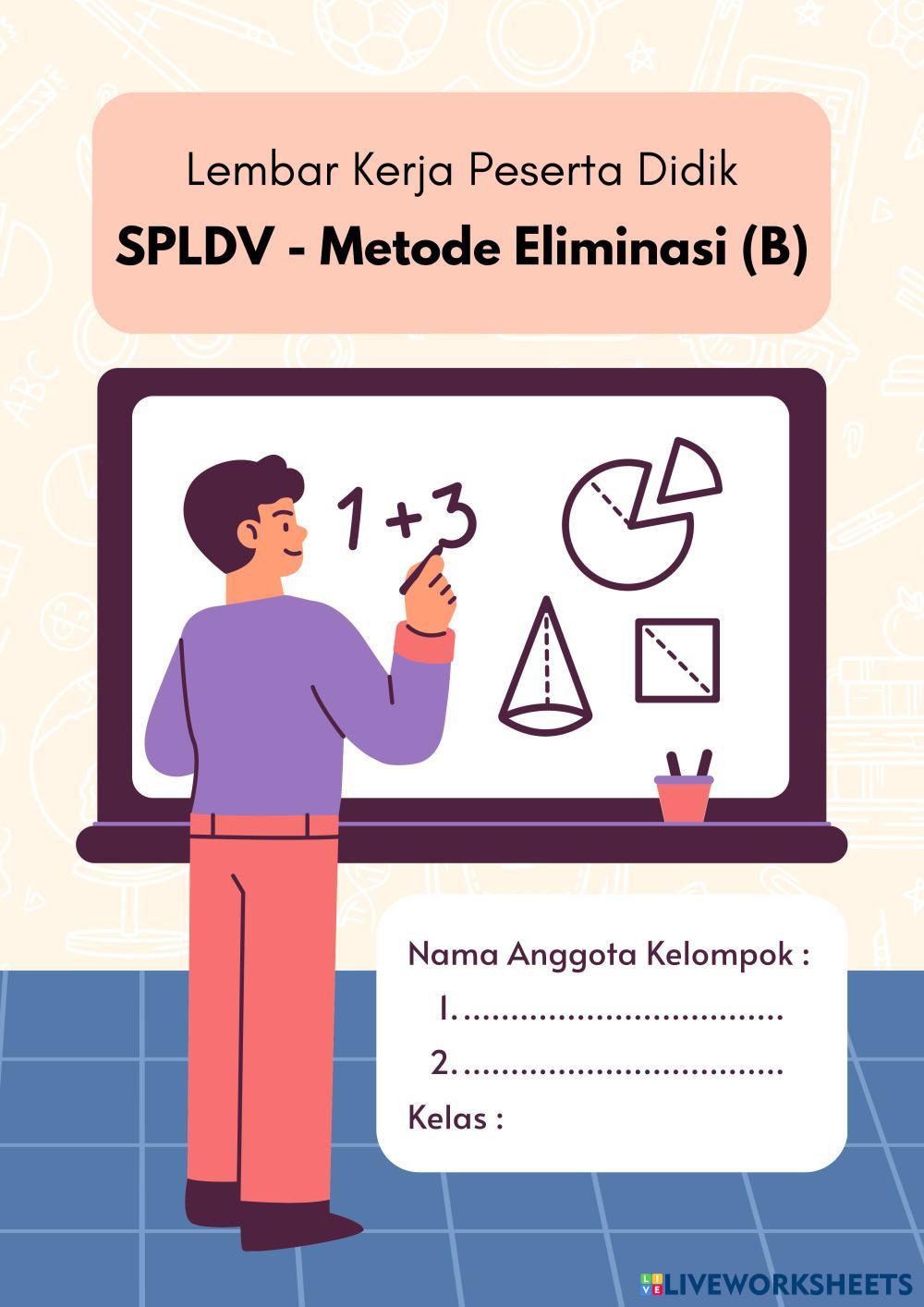 SPLDV dengan Metode Eliminasi | Live Worksheets