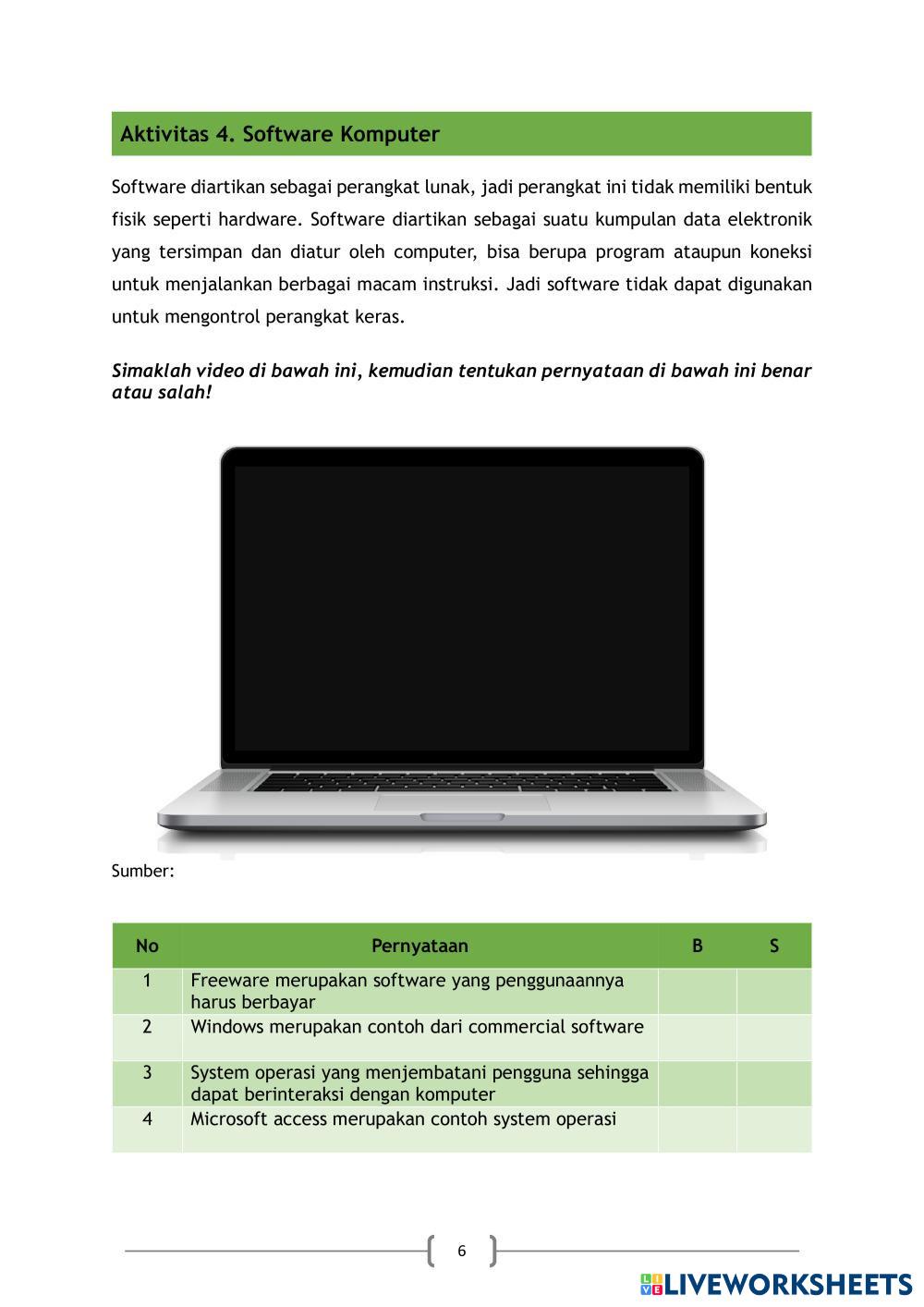 Sistem Komputer | Free Interactive Worksheets | 7710638
