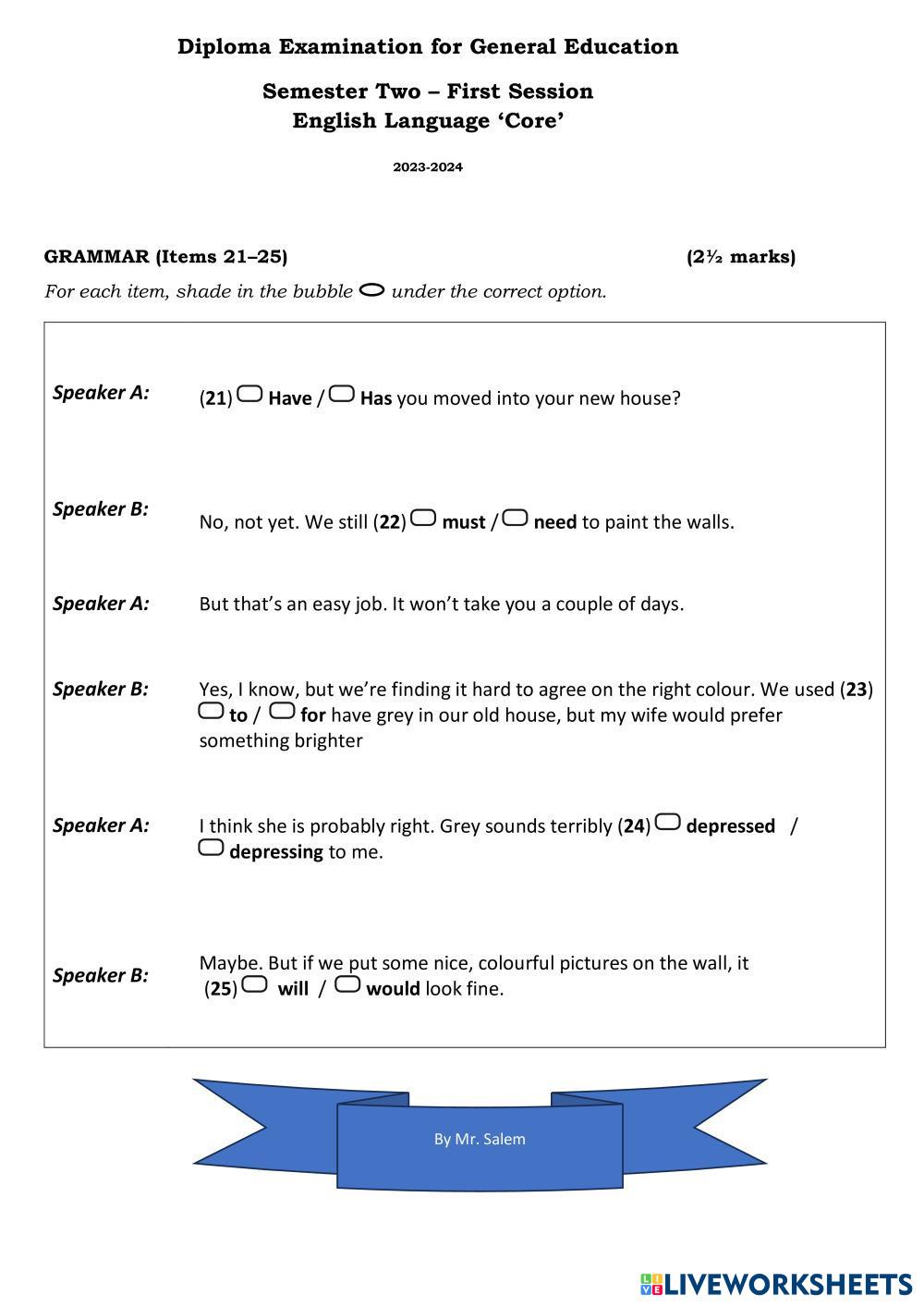 Grade 12 Gramma… | Free Interactive Worksheets | 7710928