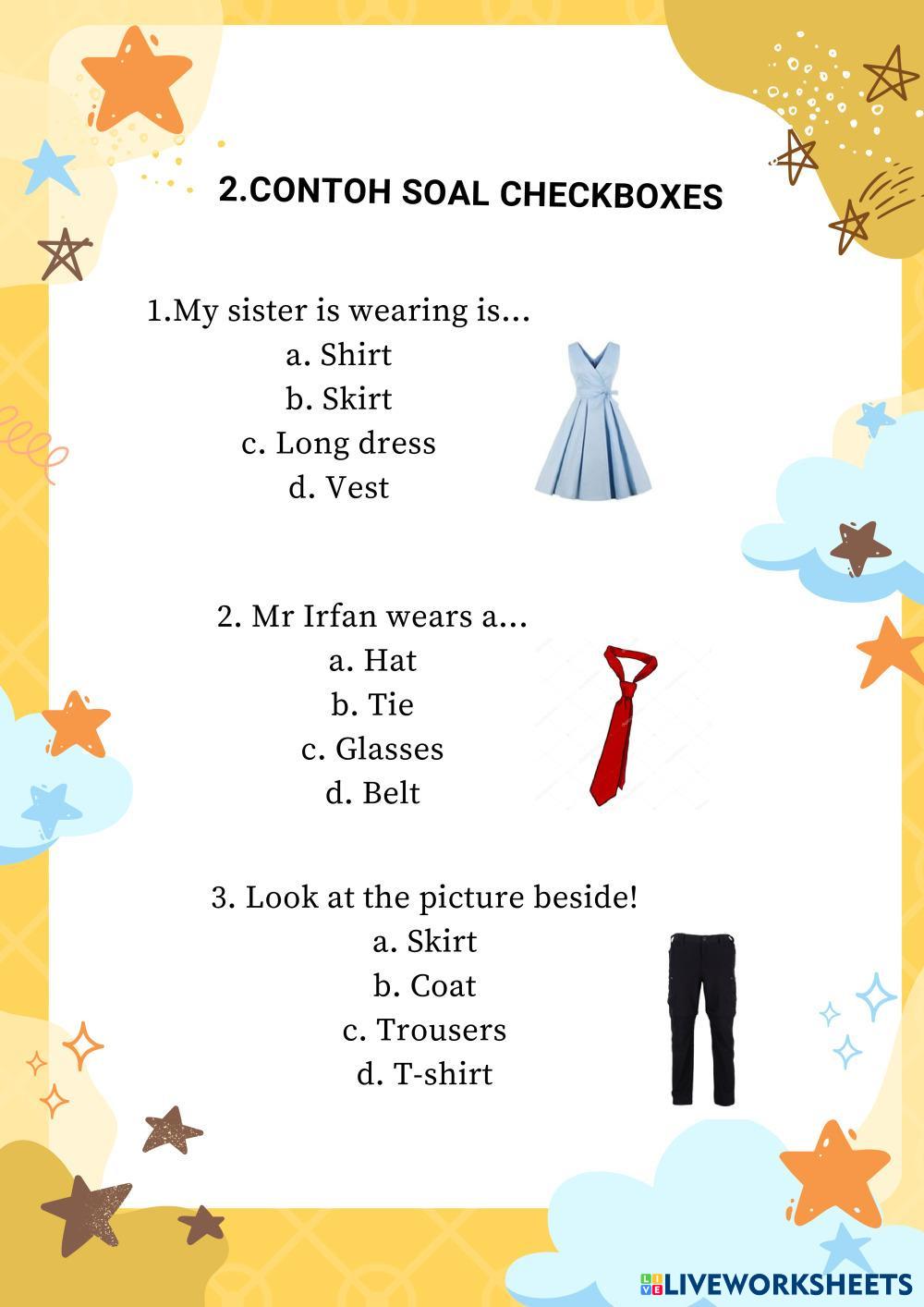clothing | Free Interactive Worksheets | 7712270