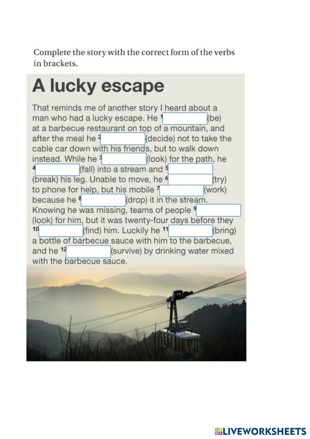 narrative tenses | Live Worksheets