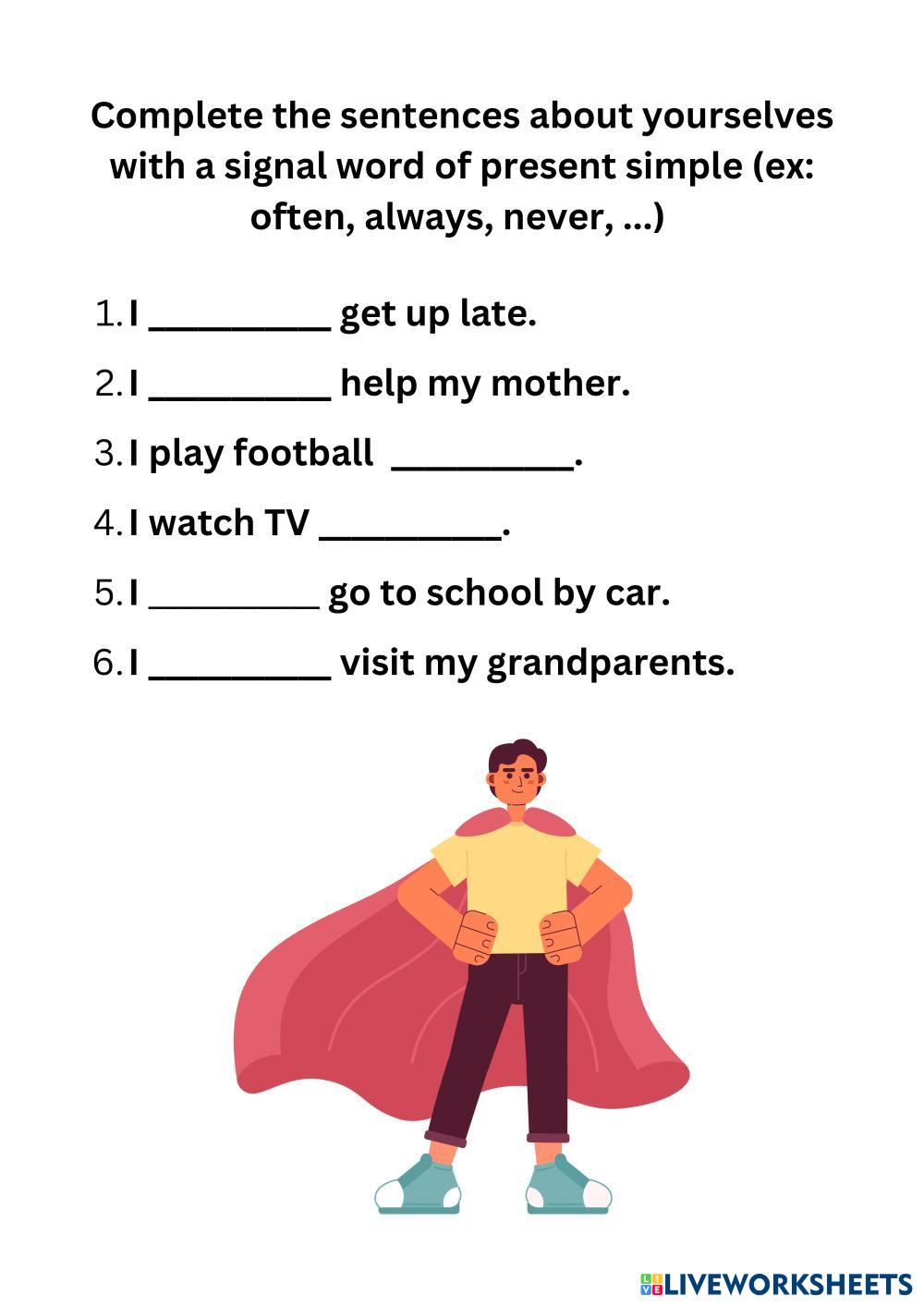 Signal words in… | Free Interactive Worksheets | 7714067