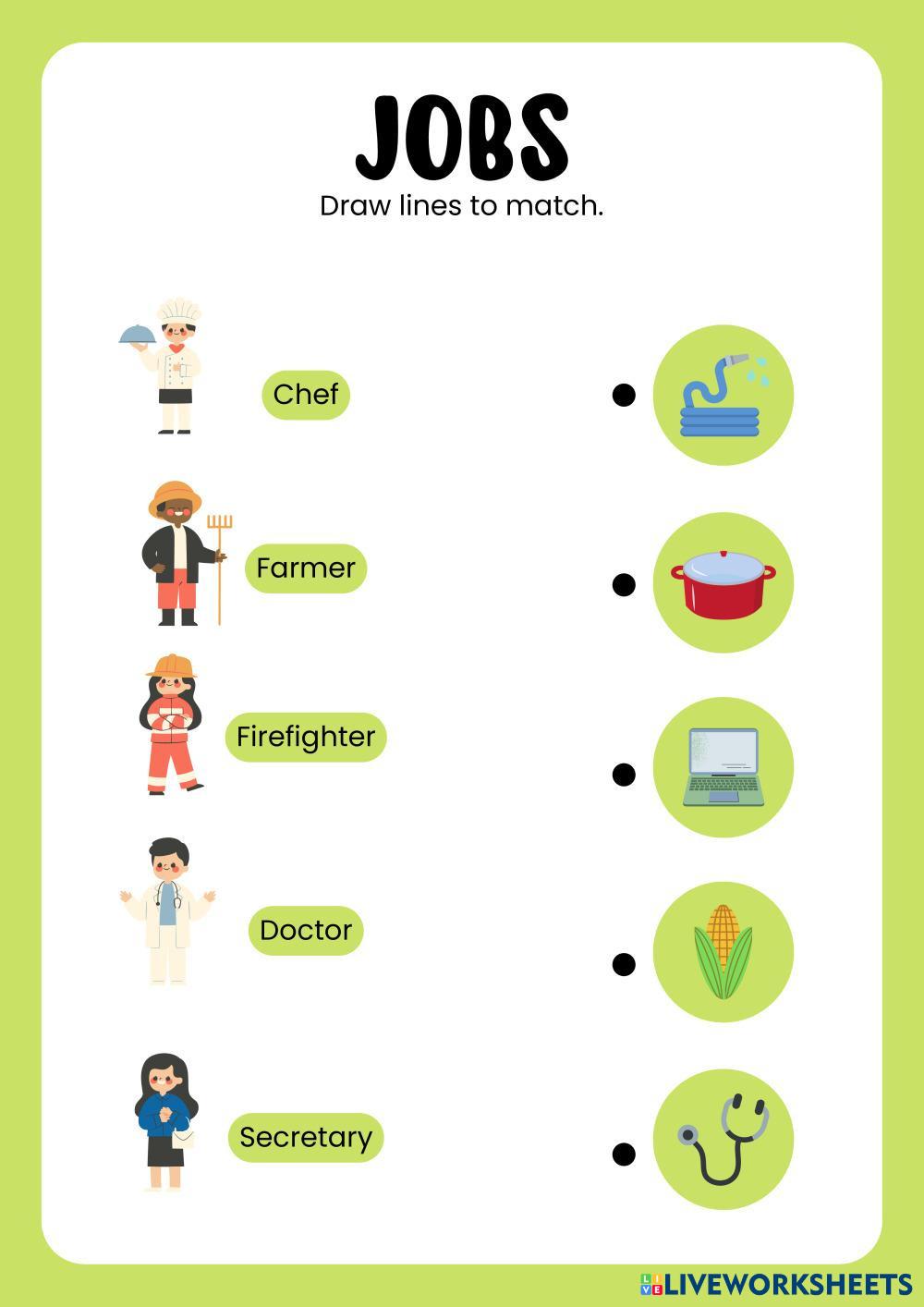 Jobs Match Acti… | Free Interactive Worksheets | 7714406