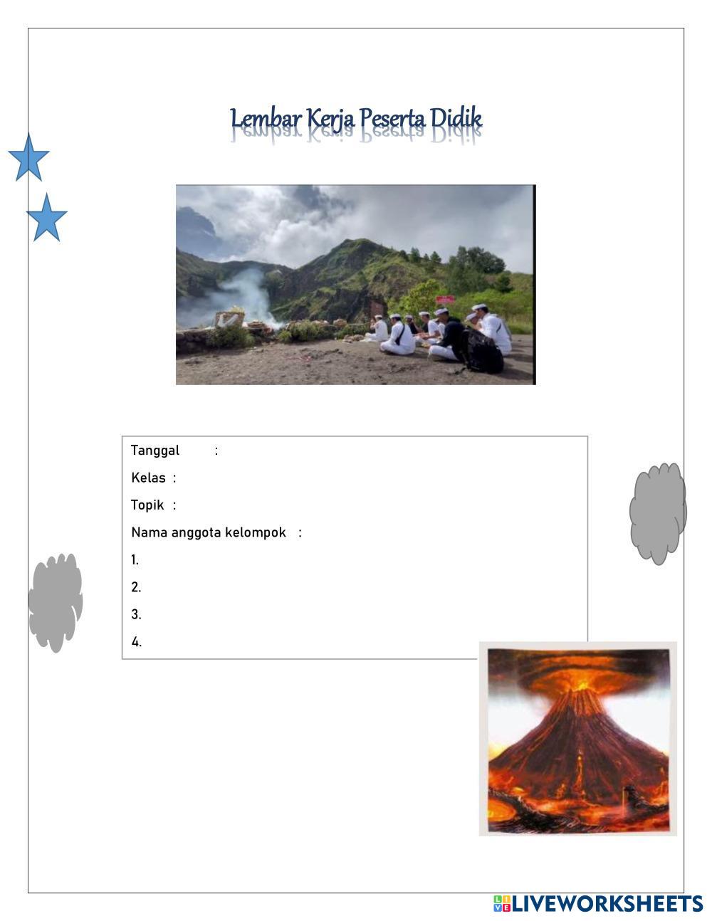 Gunung berapi | Live Worksheets