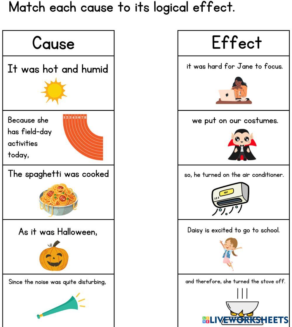 cause and effect match