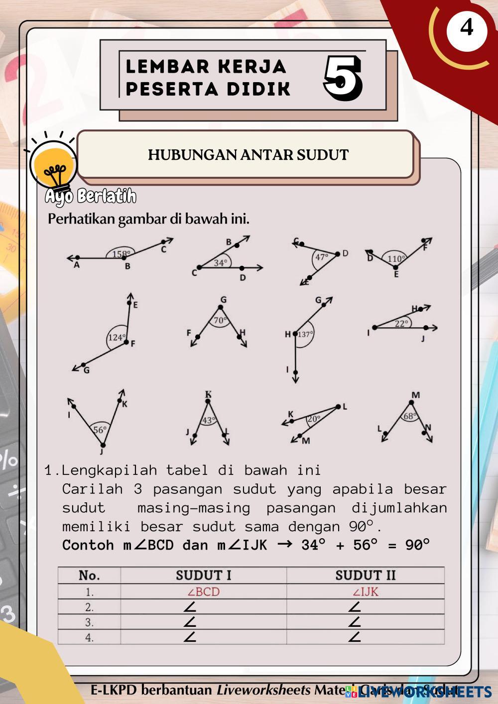 GARIS DAN SUDUT… | Free Interactive Worksheets | 7717390