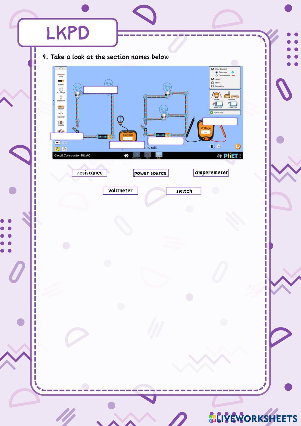 Student Worksheet in Electrical Circuit | Live Worksheets