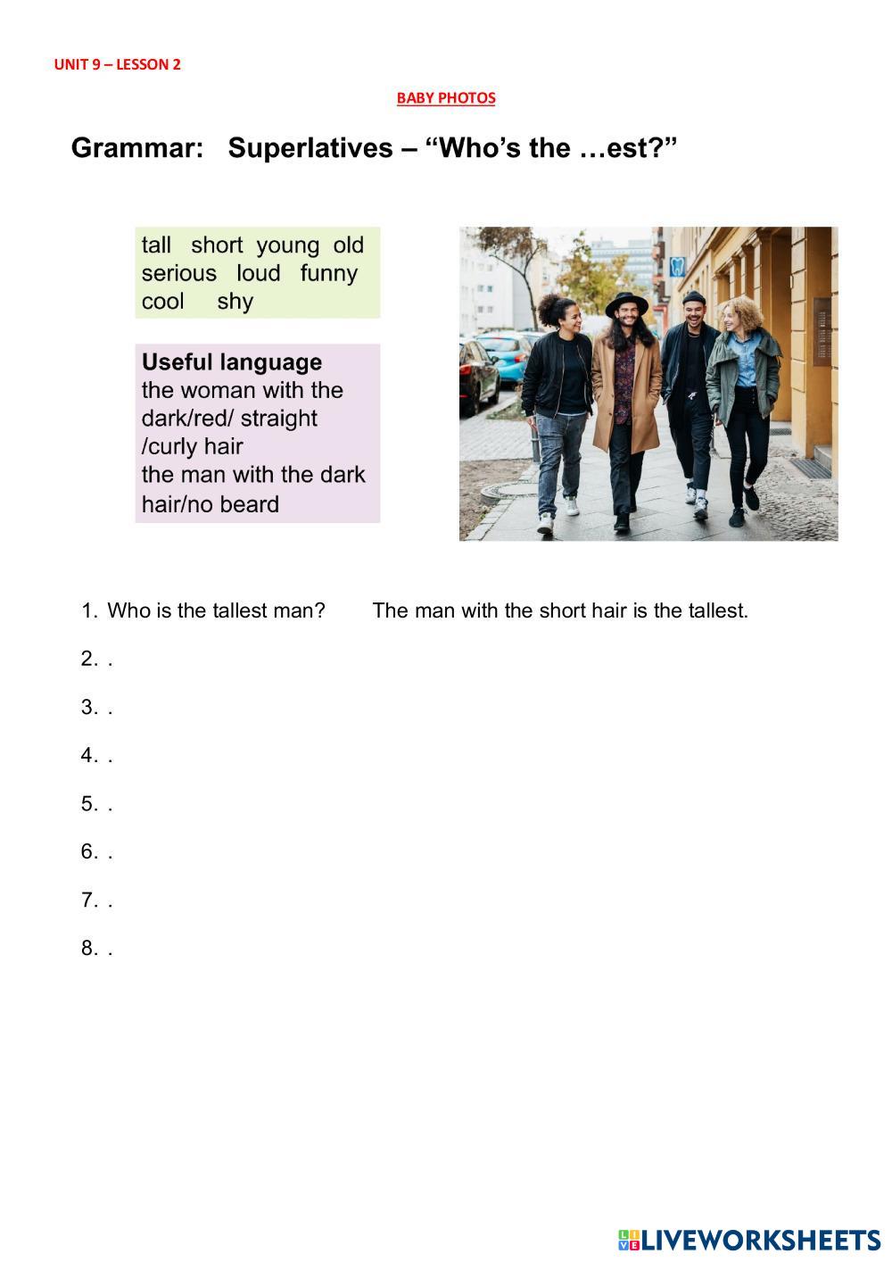 Superlatives | Free Interactive Worksheets | 7718962