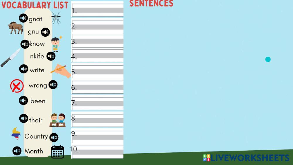 vocabulary | Live Worksheets