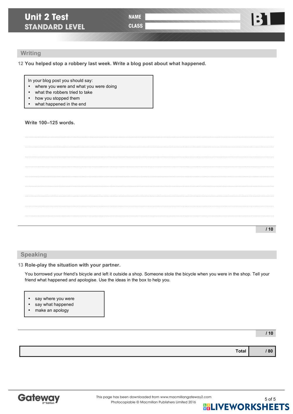 B1 U2 | Free Interactive Worksheets | 7722049