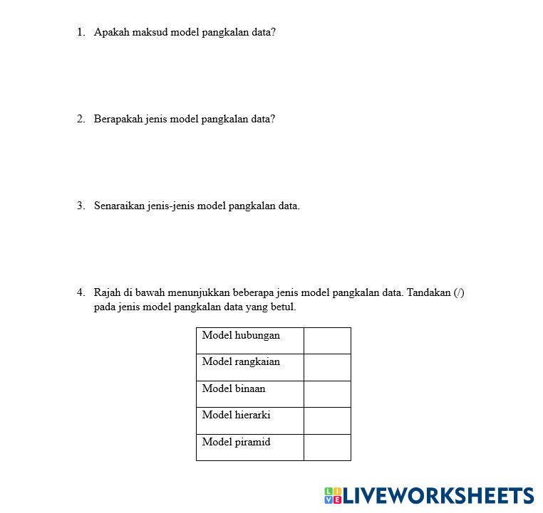 Model Pangkalan… | Free Interactive Worksheets | 7723370