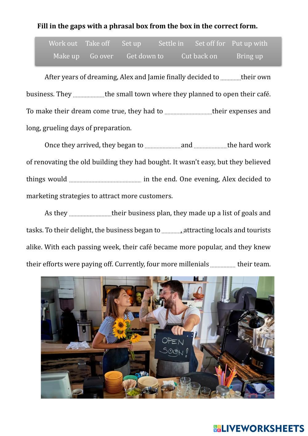 Phrasal verbs B1 in context | Live Worksheets