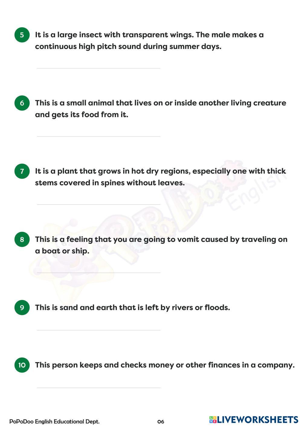 LEVEL C - MOCK TEST | Live Worksheets