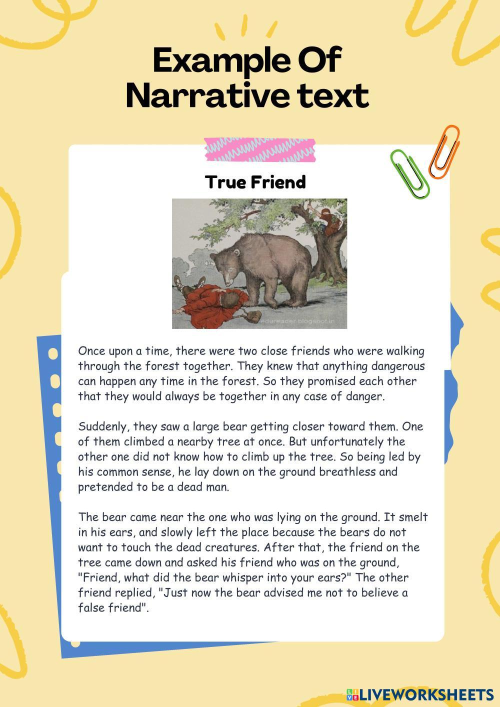 narrative examples short