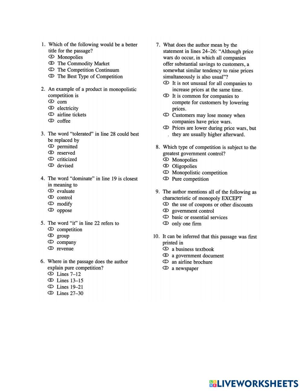 TRS501.P2U2. Further Reading | LiveWorksheets | 7727064
