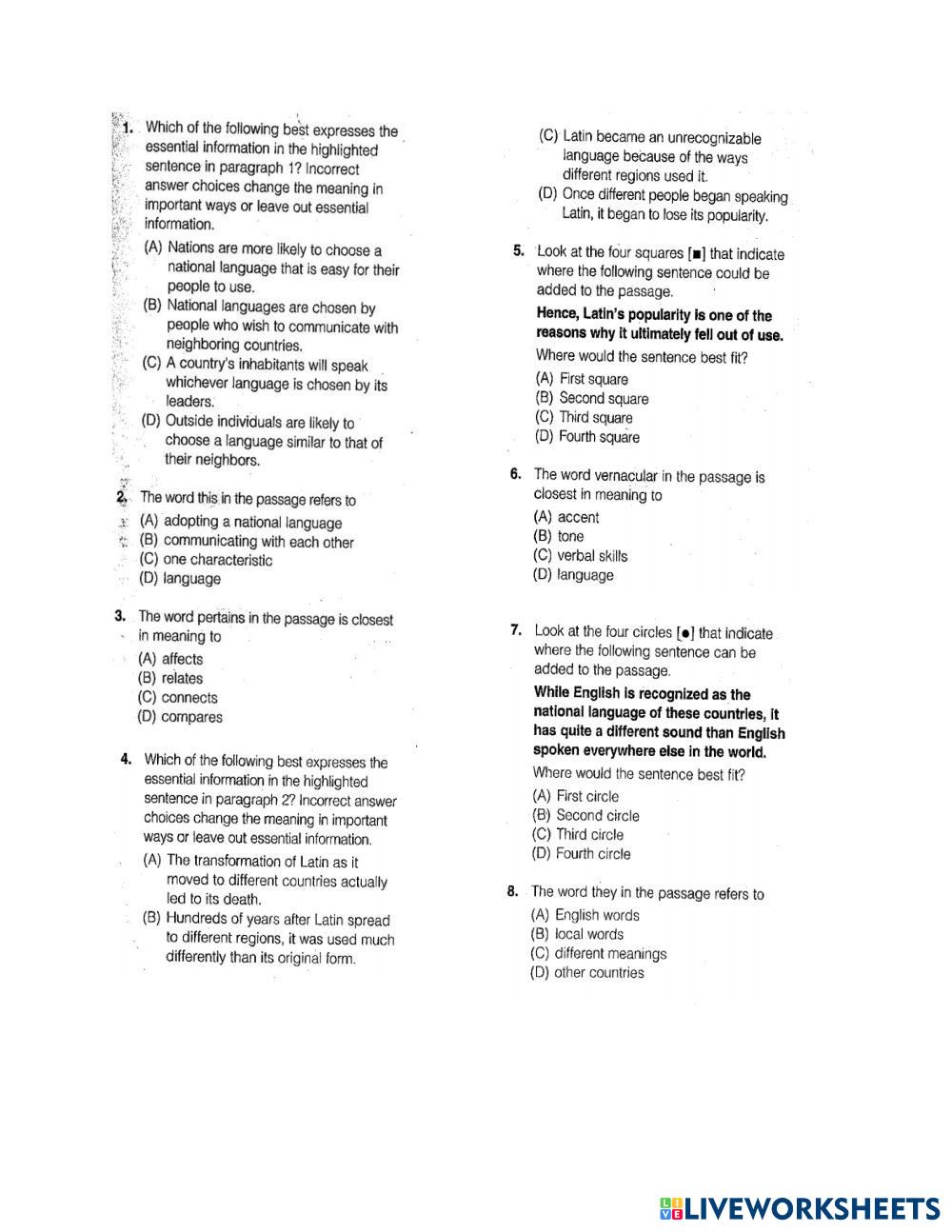 TRS501.P2U1. Fu… | Free Interactive Worksheets | 7727074