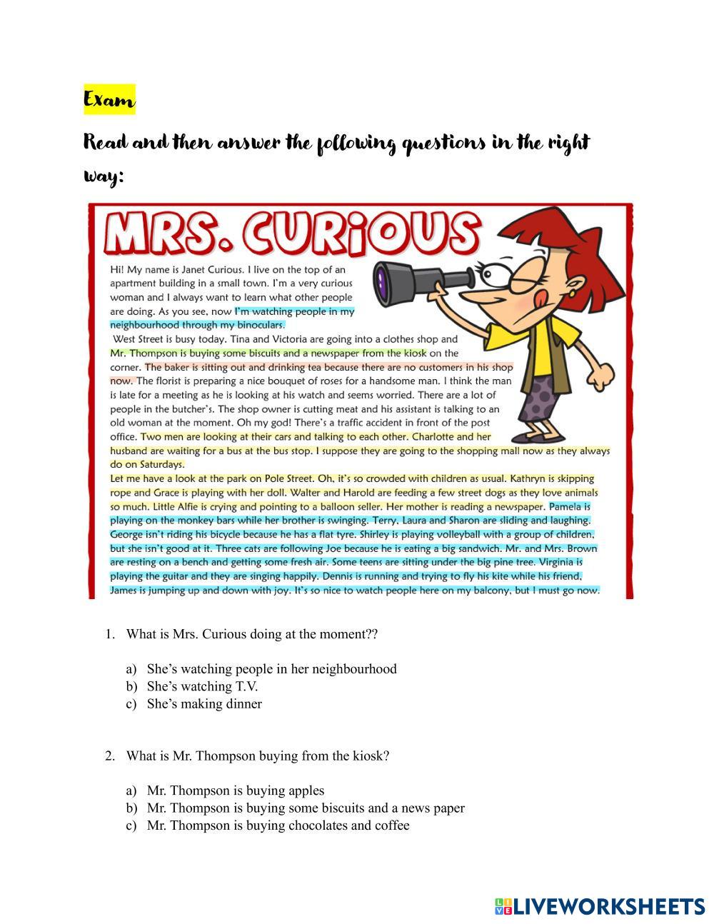 Exam activity | Live Worksheets