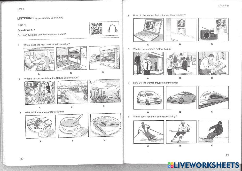 B1 LISTENING TEST | Live Worksheets