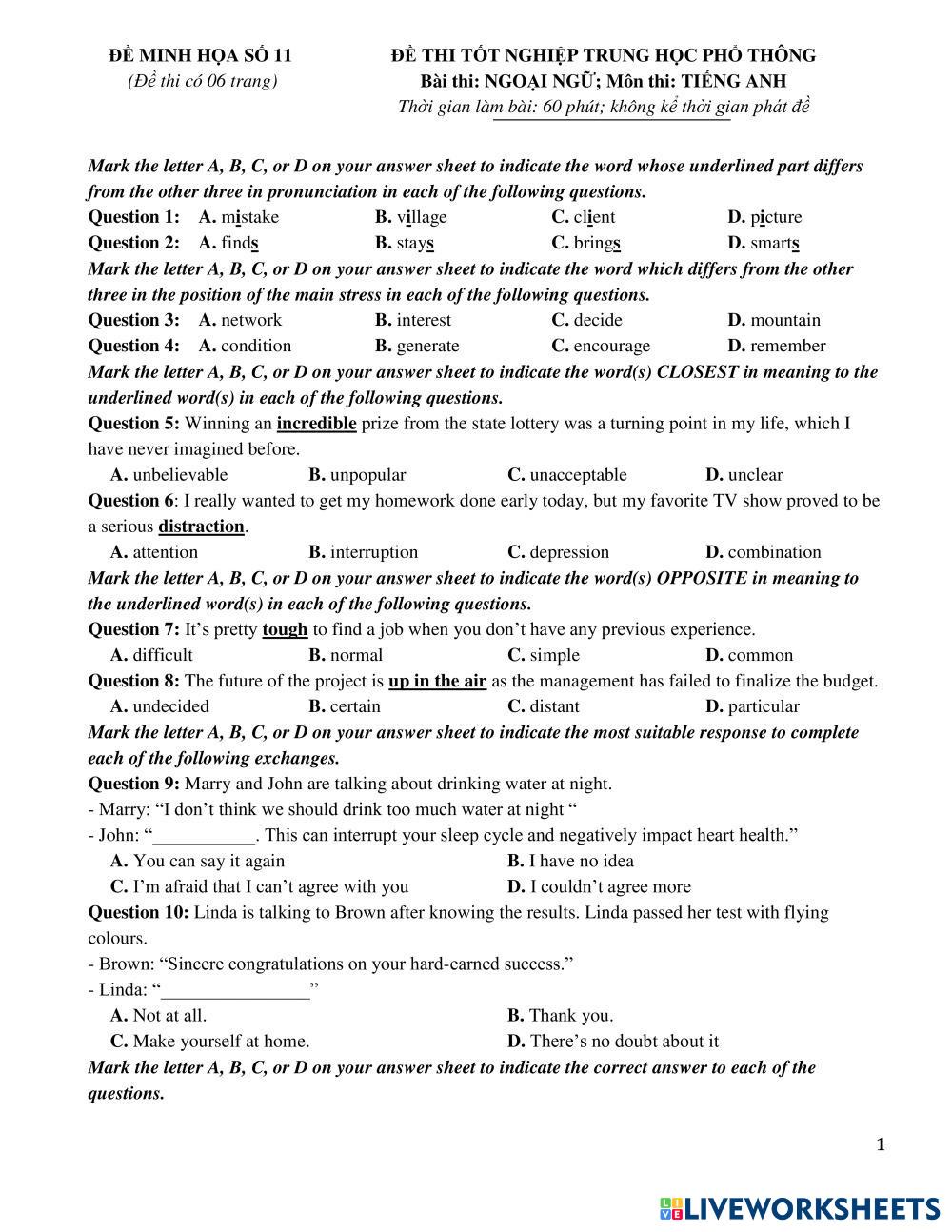 7730152 | Grade 12 - Practice Test 11 | Anh Nguyen