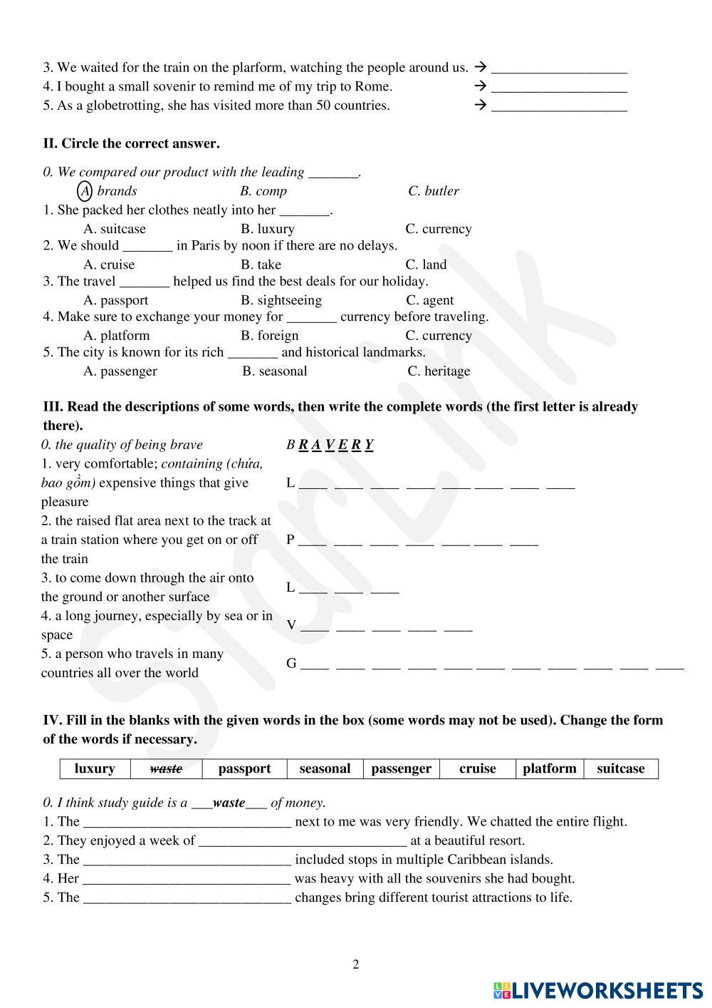 Foreign Teacher_S7_W1_VOCABULARY & PRESENTATION | Live Worksheets