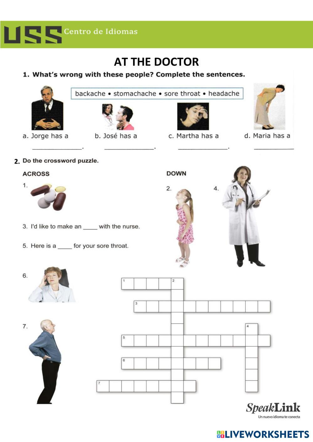 At the doctor | Live Worksheets