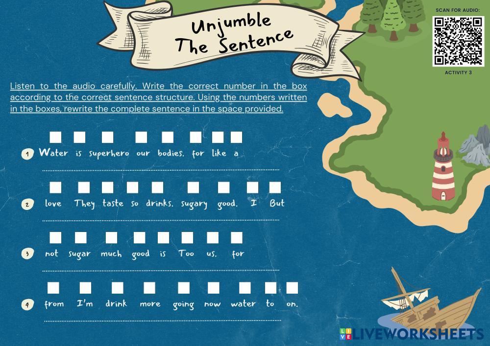 Unjumble The Sentence | Live Worksheets