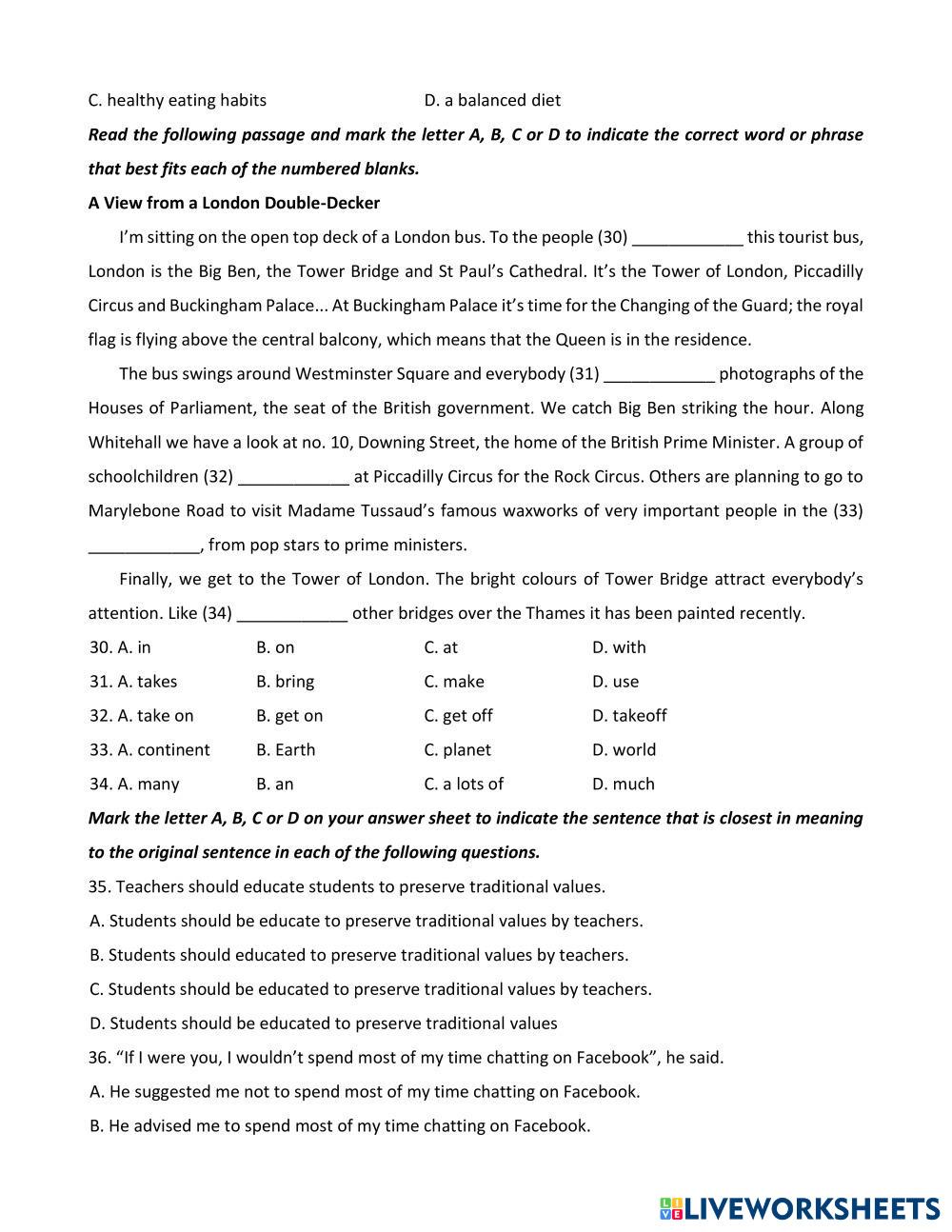 Grade 9 - Pract… | Free Interactive Worksheets | 7731901