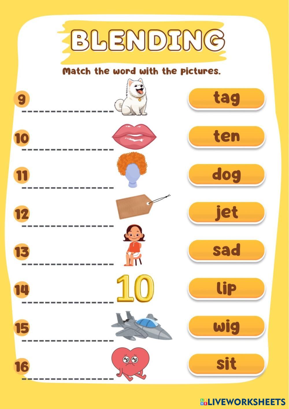 Blending CVC | Live Worksheets