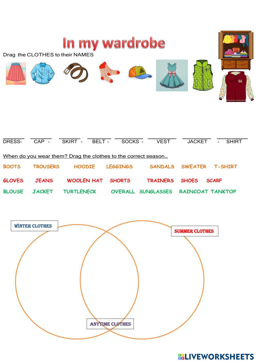 In My wardrobe | Live Worksheets