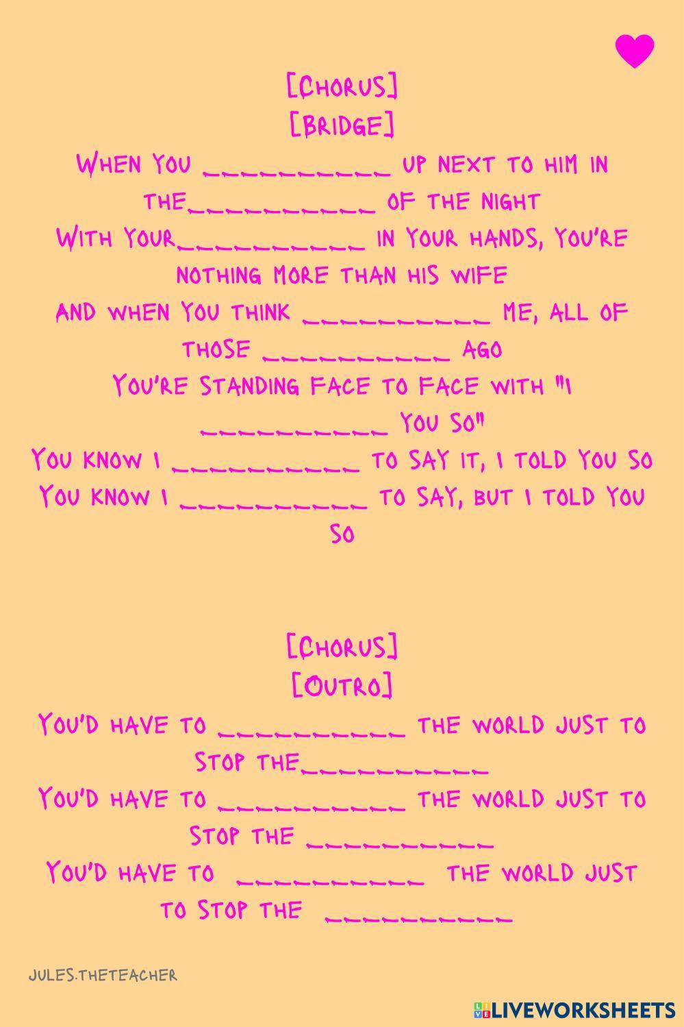 Good Luck Babe … | Free Interactive Worksheets | 7733432