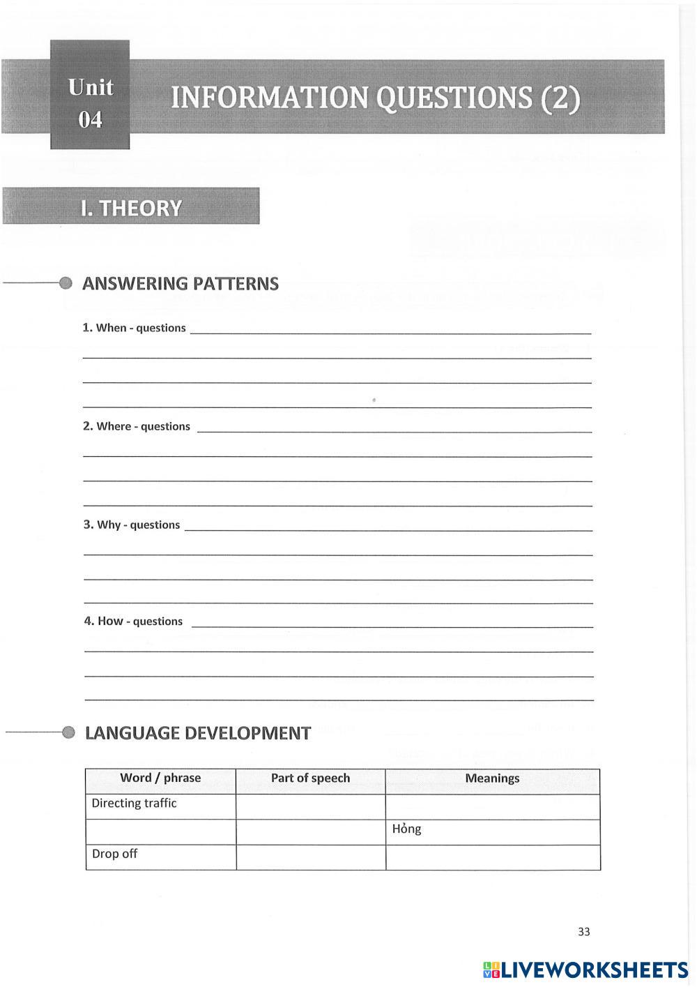 PRE TOEIC - UNIT 4 - L | Live Worksheets
