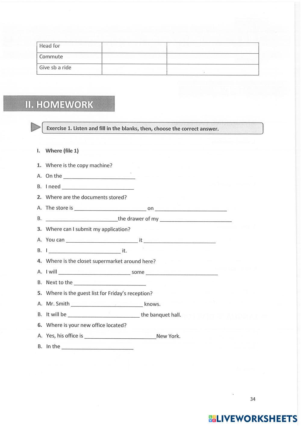 PRE TOEIC - UNIT 4 - L | Live Worksheets