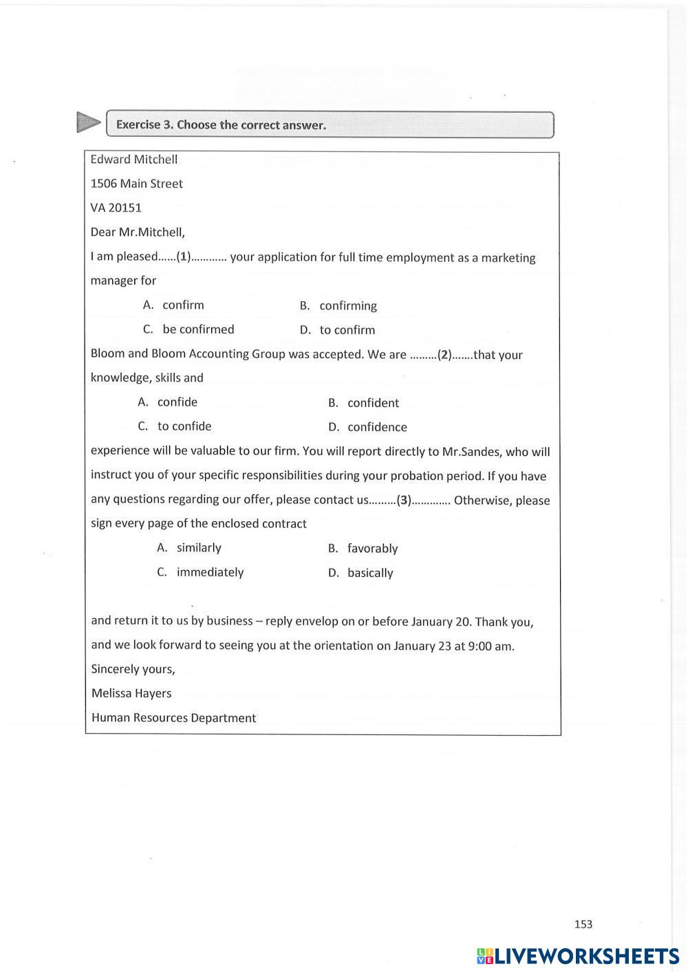 PRE TOEIC - UNIT 5 - R | Live Worksheets