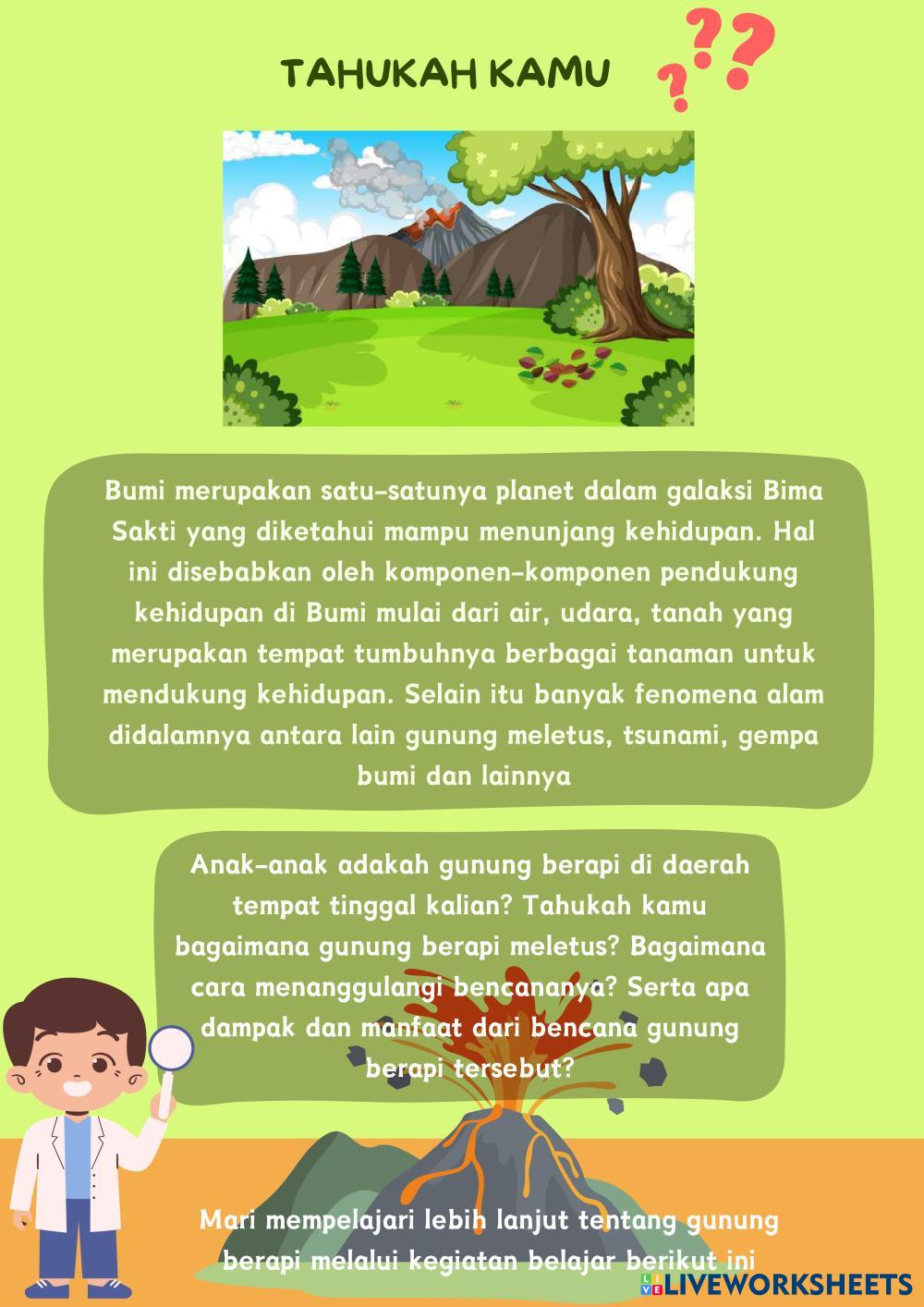 LKPD GUNUNG BER… | Free Interactive Worksheets | 7734440