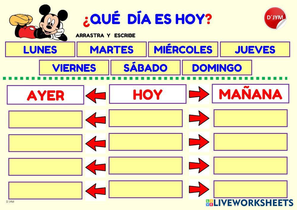 DÍAS DE LA SEMANA | Live Worksheets