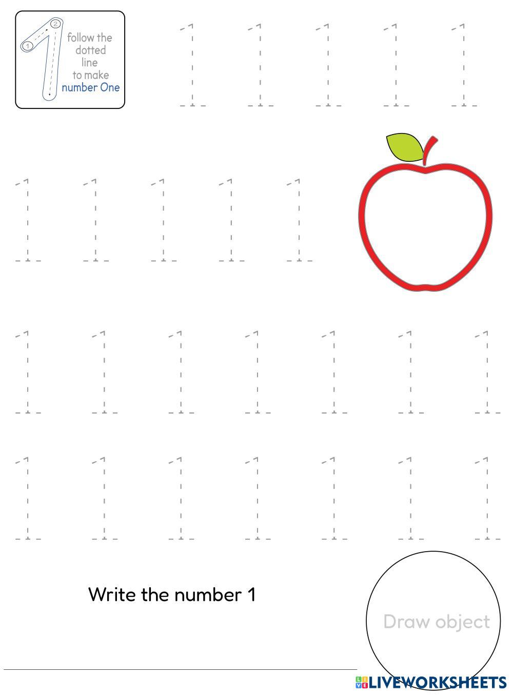 Maths Tracing Worksheet one | Live Worksheets