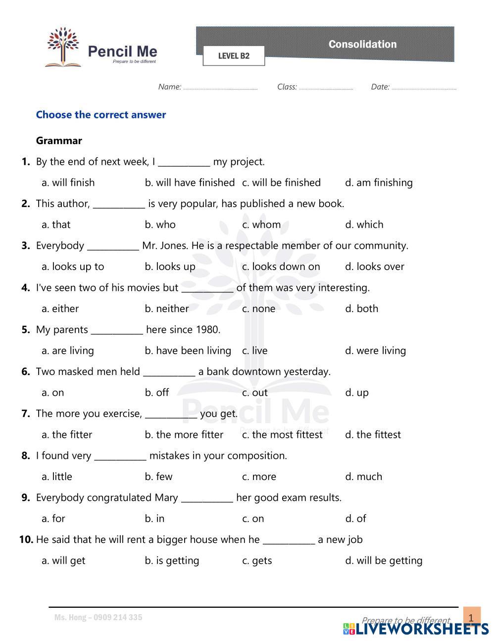 UOE_B2_U5_Consolidation_Part 2_ECCE format_Grammar