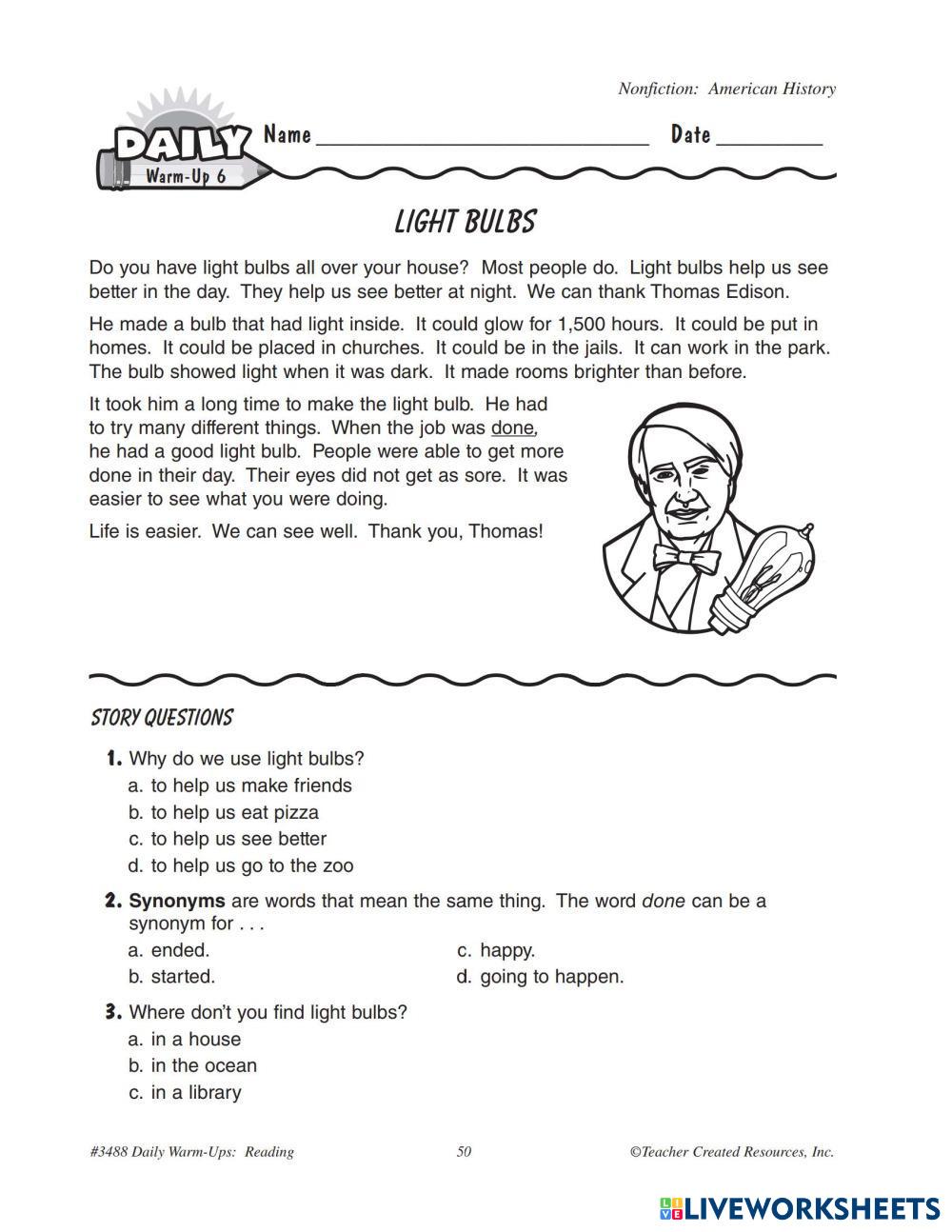 DAILY 2 - AMERI… | Free Interactive Worksheets | 7740723