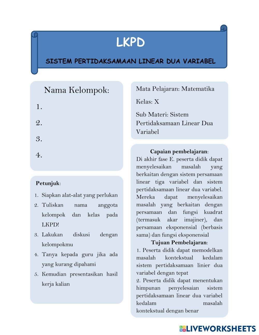 LKPD SPtLDV | Live Worksheets