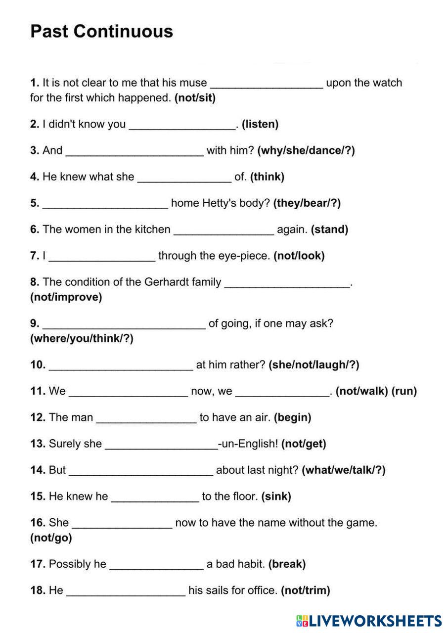 Past Continuous | Live Worksheets