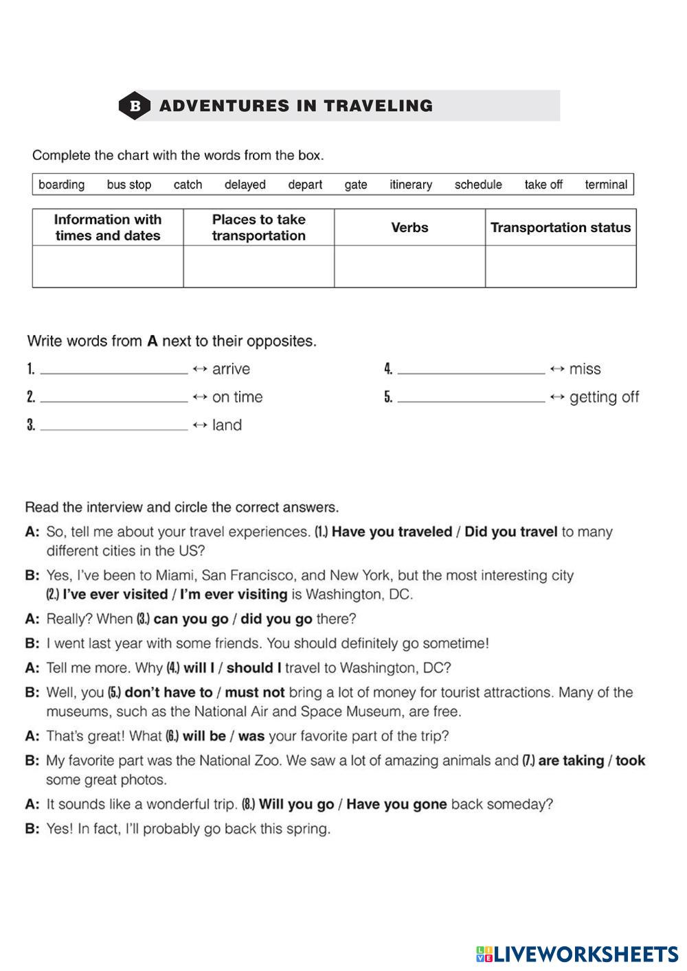 WORLDLINK 2-WORKBOOK UNIT 12-LESSON B | Live Worksheets