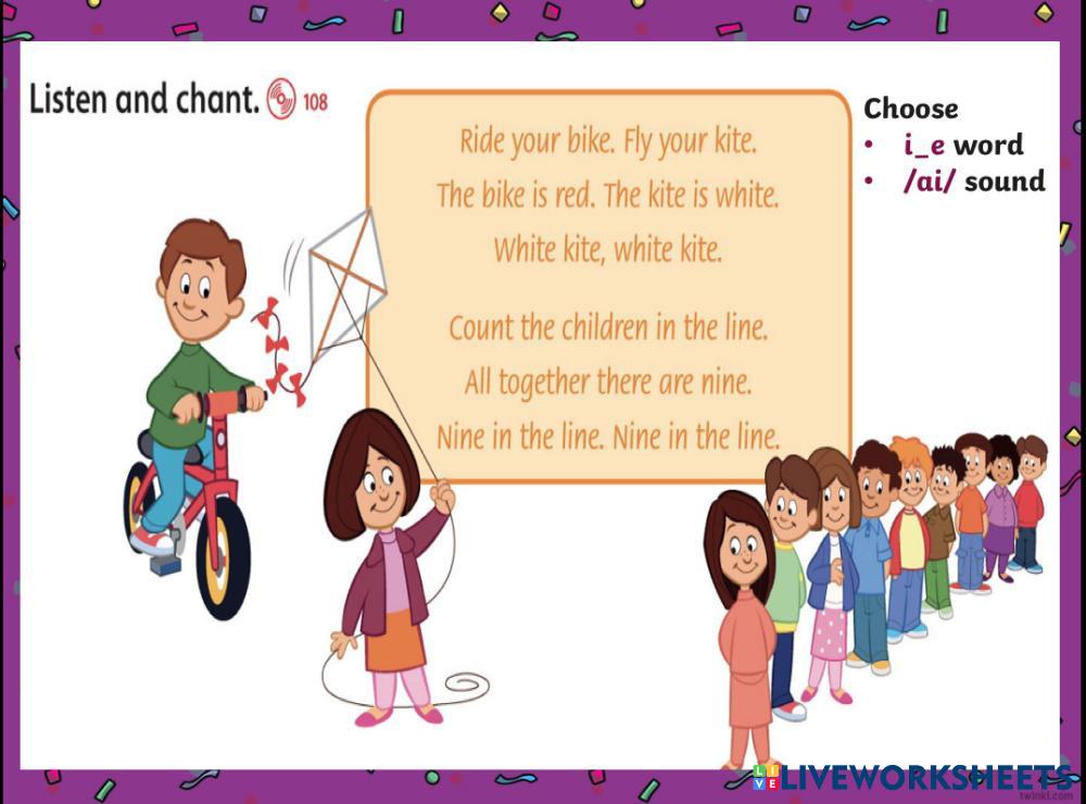 FF2-U10-i_e chant | Live Worksheets