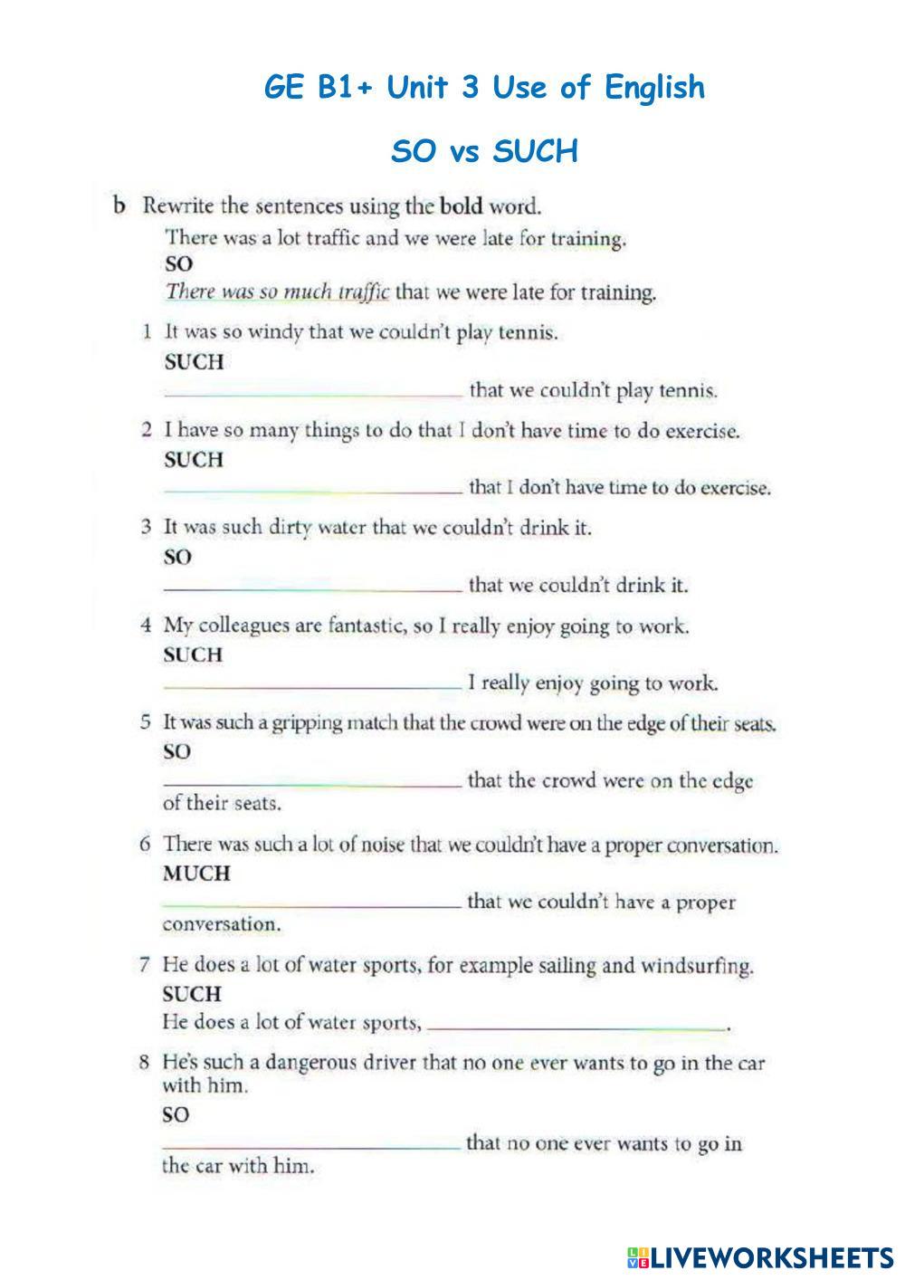 GE B1+ Unit 3 U… | Free Interactive Worksheets | 7745963