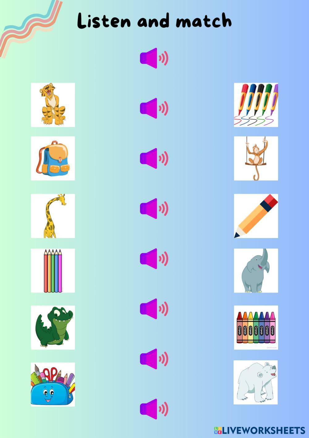Listen and Match | Live Worksheets