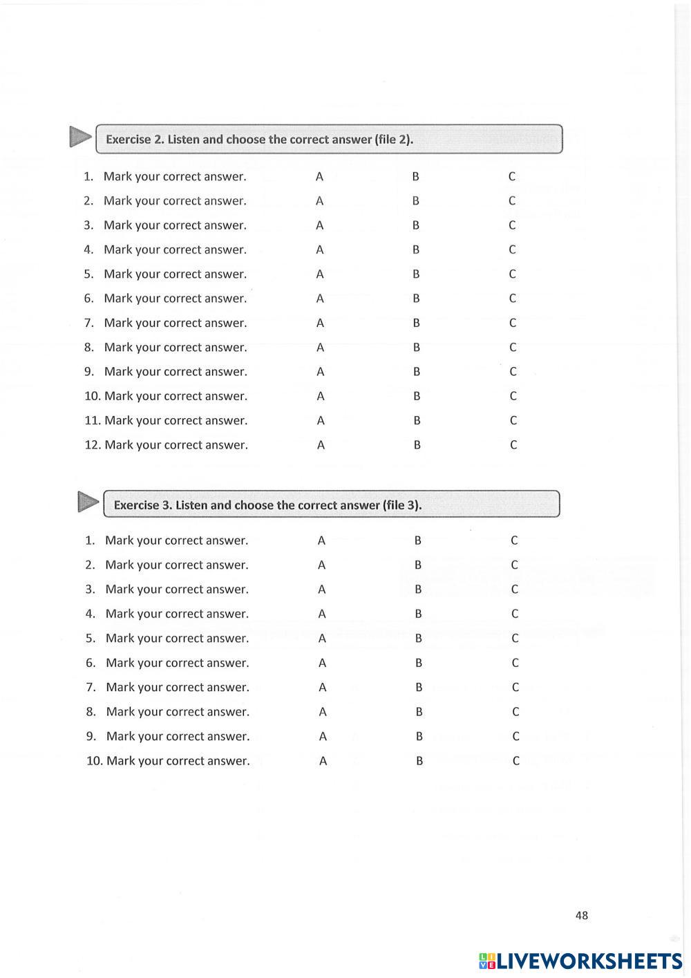 PRE TOEIC - UNIT 6 - L | Live Worksheets